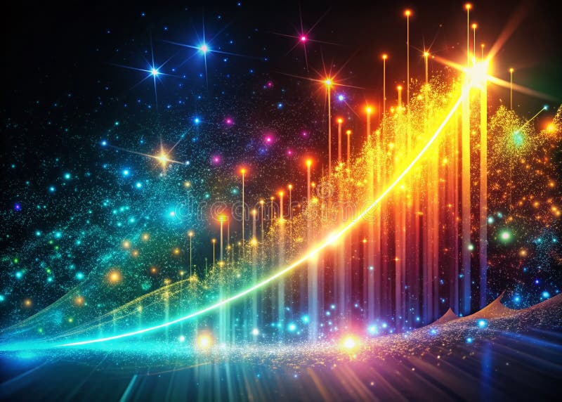 Visualizing Business Growth Abstract Lines Illustrate the Ascending ...