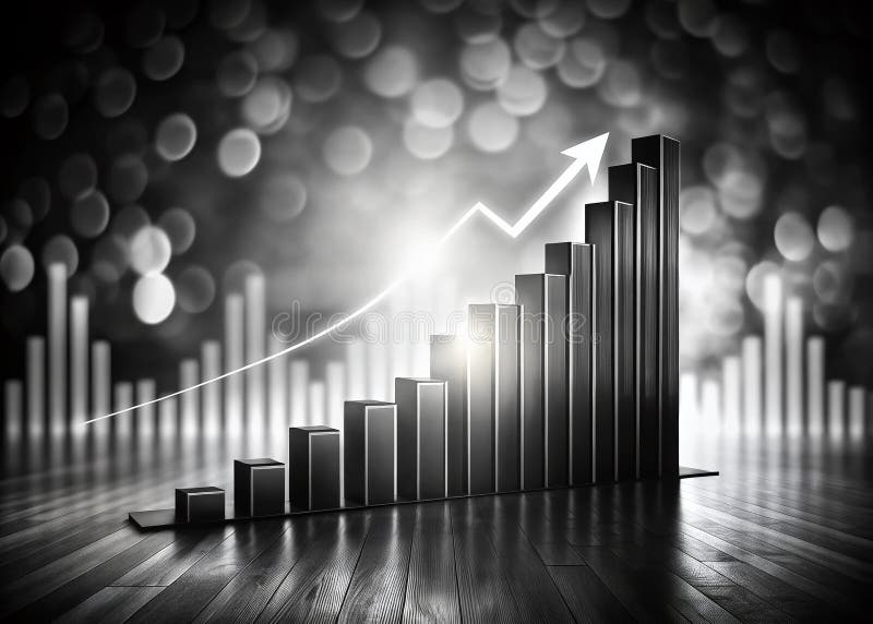 Visualizing Business Growth a Long Exposure Histogram Silhouette of ...