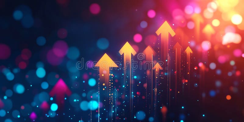 Visualizing Business Growth, Rising Arrows in a Dynamic and Colorful ...