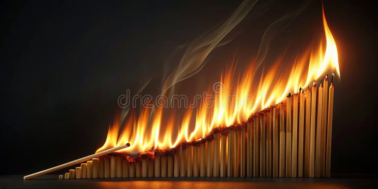 Visualizing Business Growth Risk and Challenges a Burning Matchstick ...