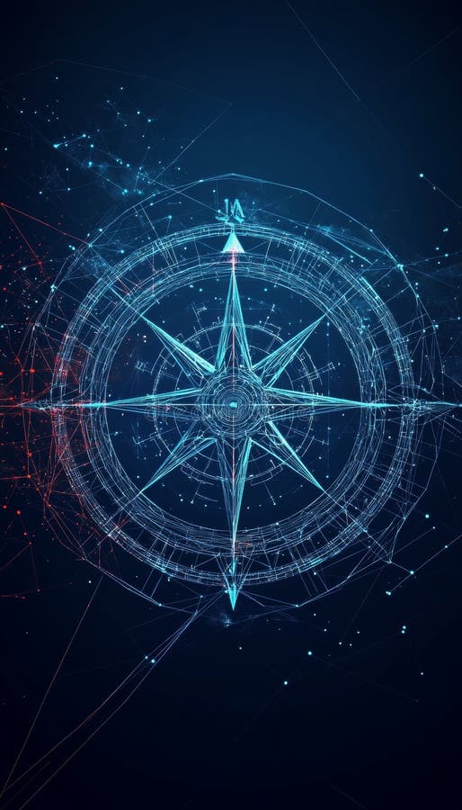 Visualizing Business Strategy Success a Low Poly Compass in Digital ...