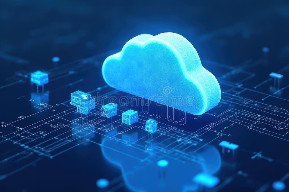 Visualizing Cloud Computing Through Data Center Infrastructure Stock Illustration Illustration