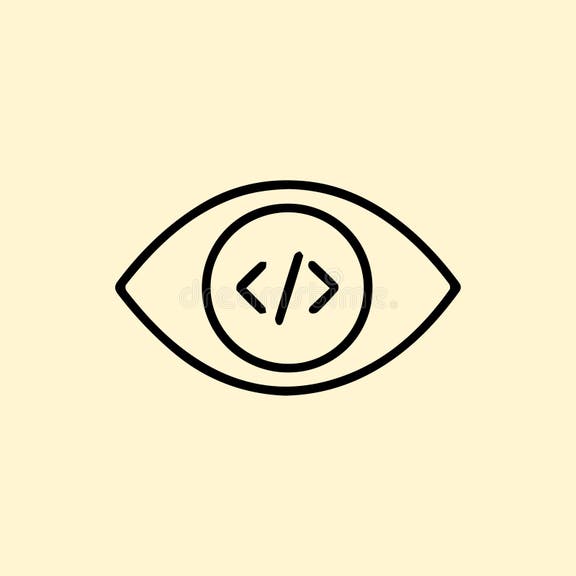 Visualizing Code Concepts an Eye with Angular Brackets for Software Review Stock Vector ...