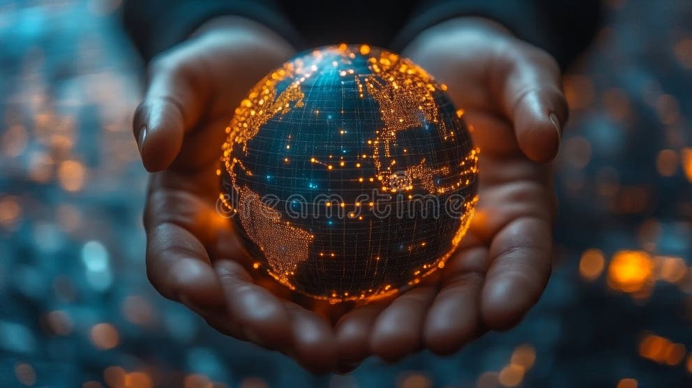 Visualizing a Collaborative Global AI Charter Held in Human Hands for a ...