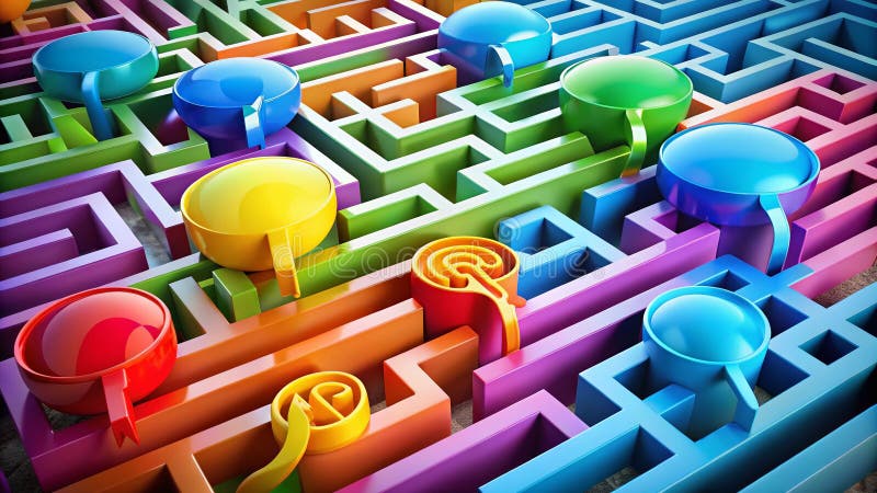 Visualizing Communication Barriers 3D Render of Speech Bubbles in a ...