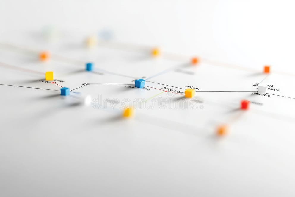 Visualizing Connection Network with Colorful Blocks for Data Analysis Concept Stock Illustration ...