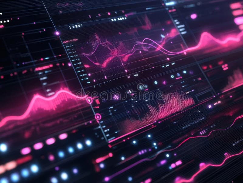 Visualizing Data: Dynamic Charts Graphs Illuminate Trends, Futuristic ...