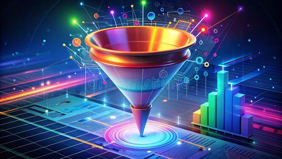 Visualizing Data Flow a Colorful Minimalist Funnel Illustrates ...