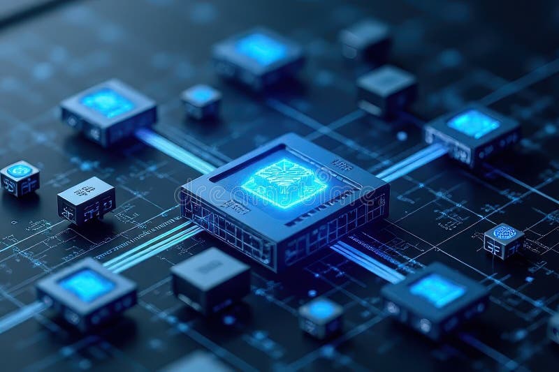 Visualizing Data in Modern Networks Stock Illustration - Illustration ...