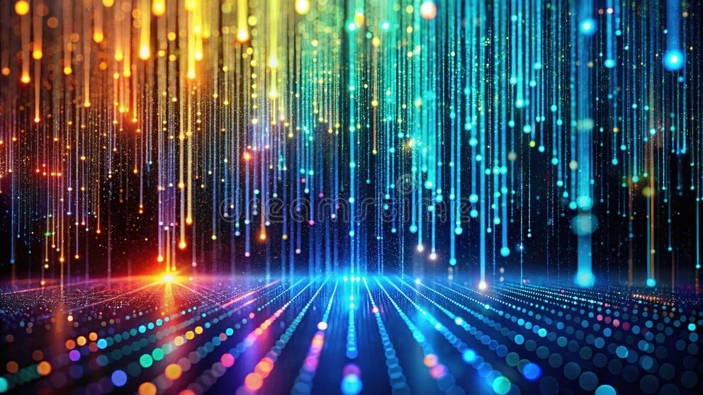 Visualizing the Digital Age a Binary Code Matrix Depicting Network Connectivity and Data Flow ...