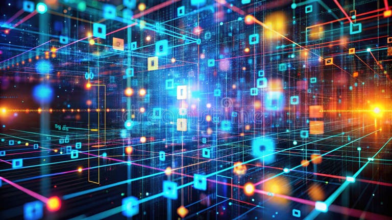 Visualizing the Digital Flood a 3D Binary Code Matrix Explores Network Connectivity and Data ...