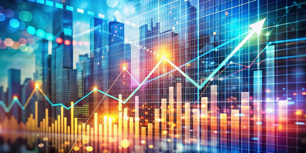 Visualizing Digital Growth a Double Exposure Infographic of Upward ...