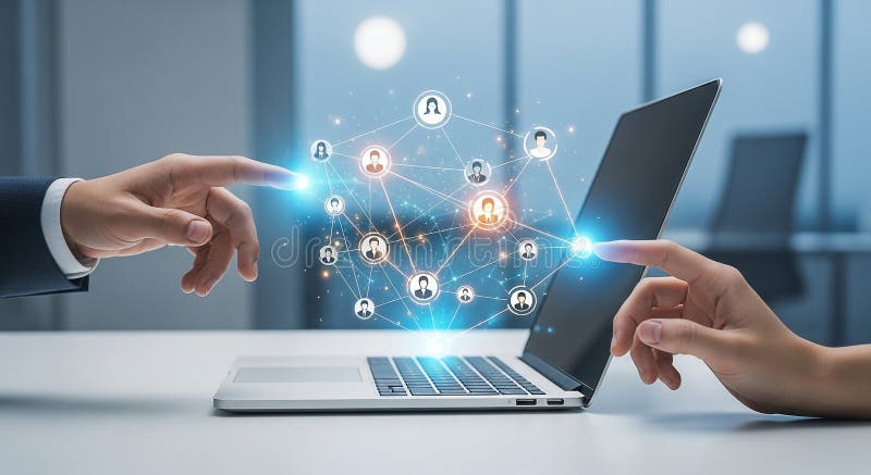 Connecting People Online with Social Media Network and Laptop for ...