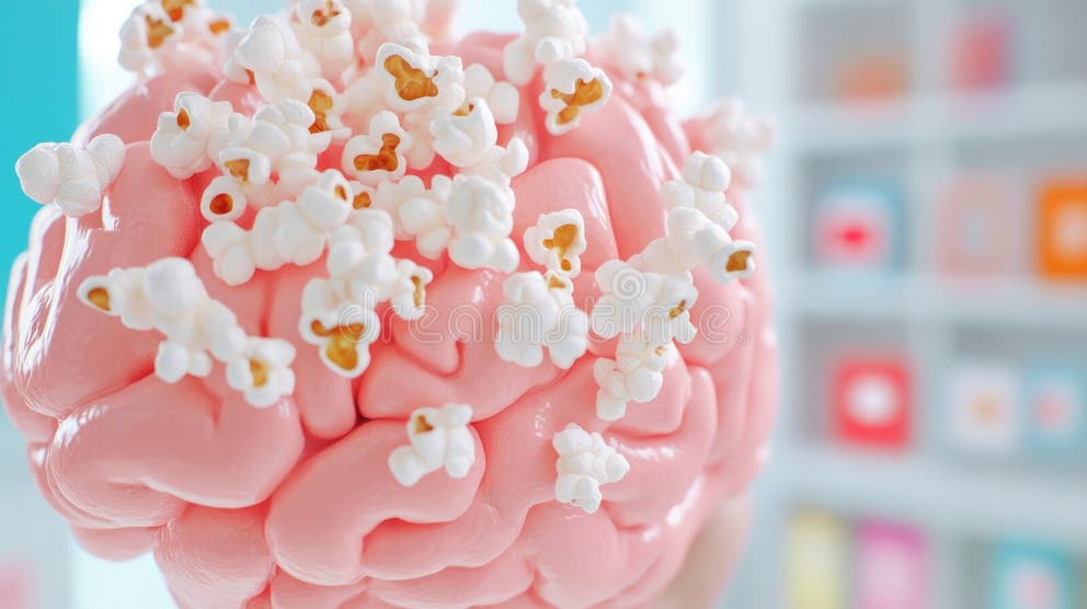 Popcorn Brain Digital Overload Illustrated Stock Illustration ...