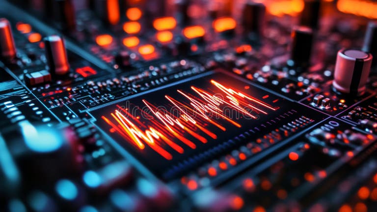 Visualizing Digital Signal Processor on High-Tech Chip Circuit Board ...