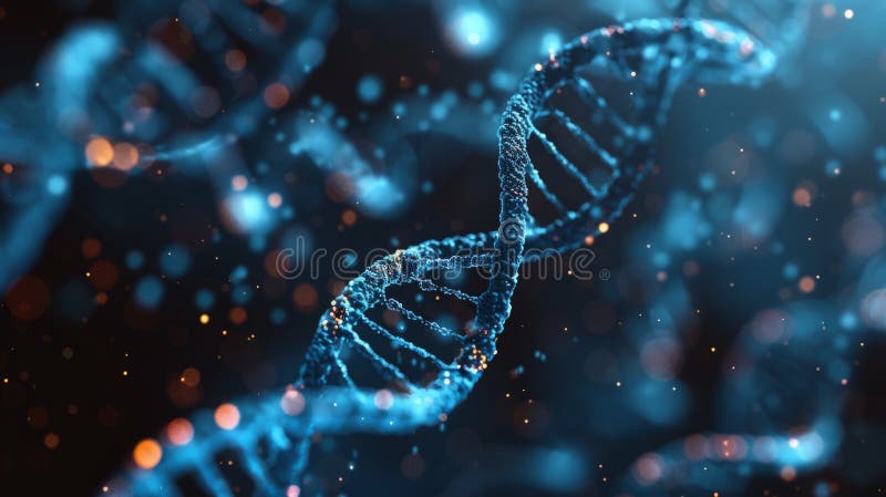 Visualizing Dna Helixes Against a Dark Abstract Background Stock Image ...