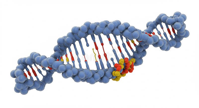 Visualizing Dna Strand with Mutation on White Background Stock ...