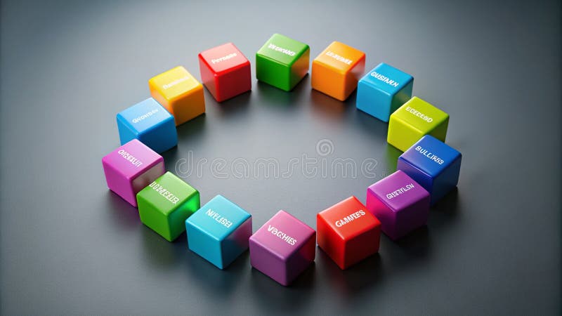Visualizing the Dynamic Business Cycle Colorful Cubes Illustrate ...
