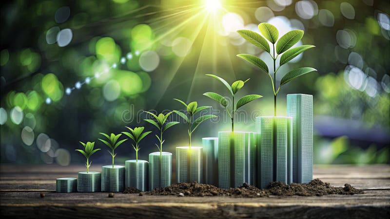 Visualizing Economic Growth a Thriving Plant Embedded within a 3D ...