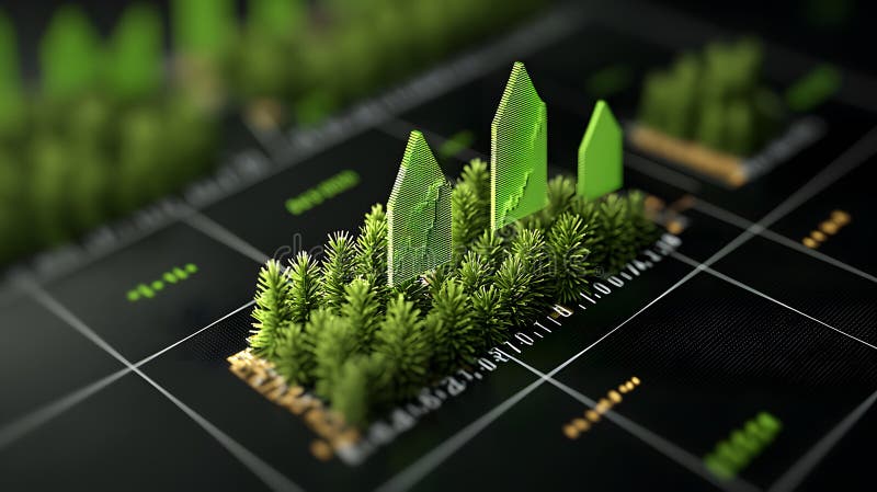 Visualizing Economic Trends: Green Growth Represented As a Lush Forest ...