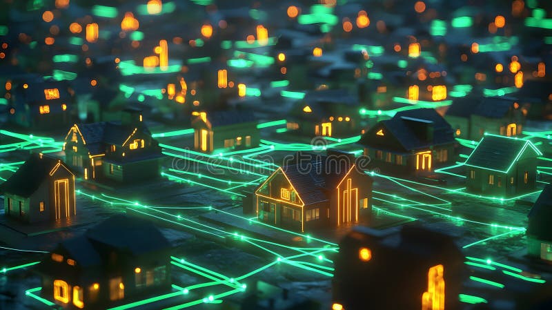 Visualizing Energy Efficient Eco Networks in Urban Settings Stock ...