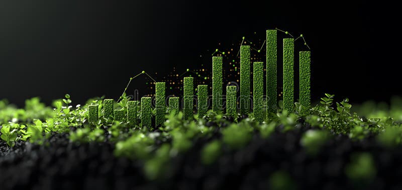 Visualizing Environmental Progress: Growth Charts Amidst Lush Greenery ...