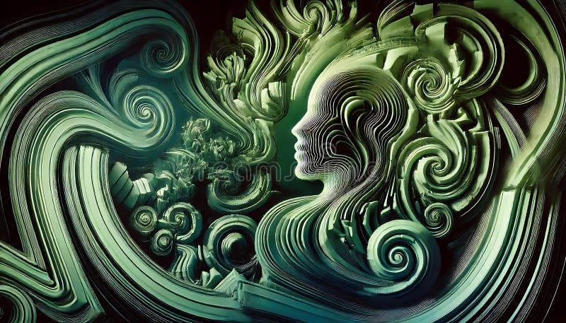 Visualizing Envy with Dark Green Distorted Forms with Generative AI ...