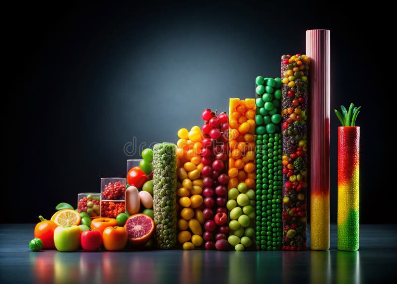 Visualizing Explosive Food Sales Growth a Vibrant Neon Bar Graph ...