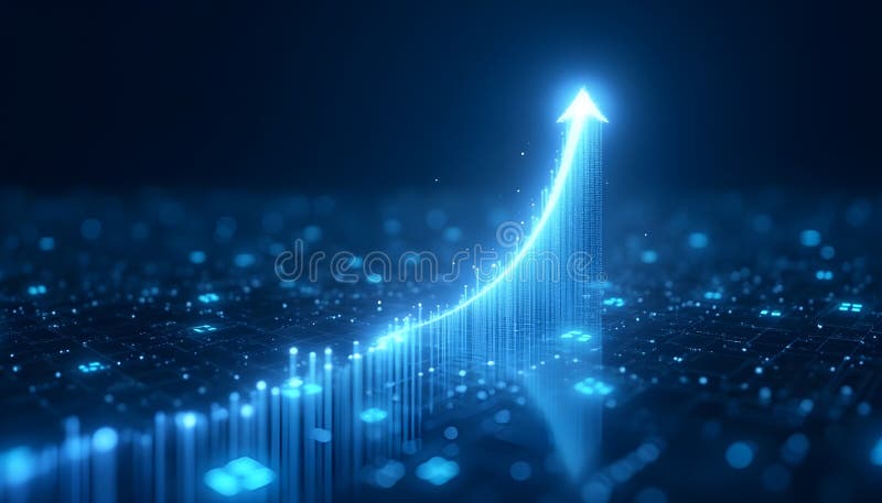 Visualizing Exponential Digital Financial Growth: Futuristic Arrow ...