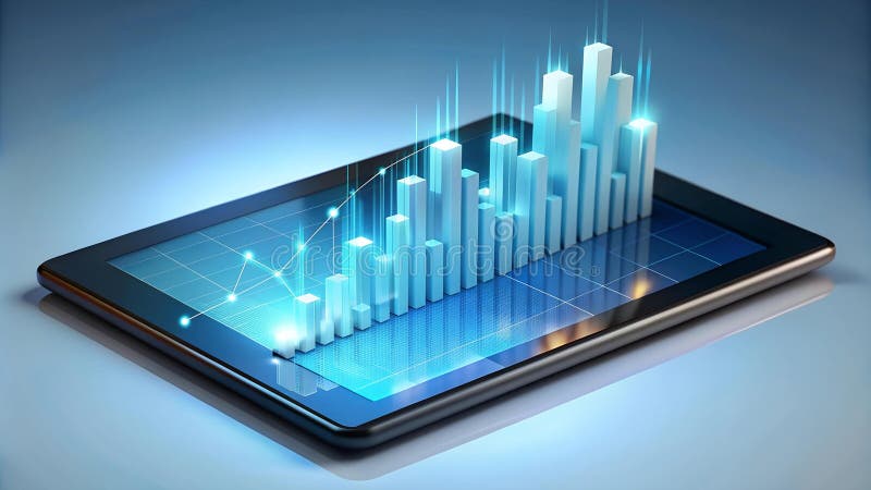 Visualizing Financial Data Flow through a Tablet AI Generated Stock ...