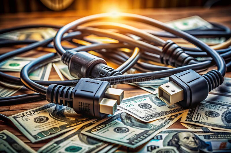 Visualizing Financial Growth Interconnected Money and Power Cables ...