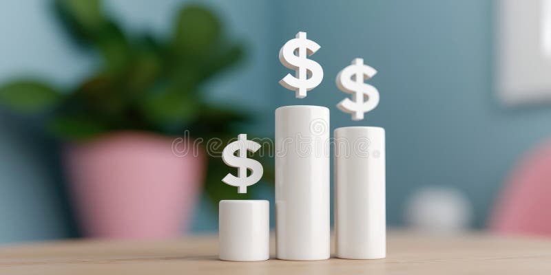 Visualizing Financial Growth with White Columns and Dollar Signs ...