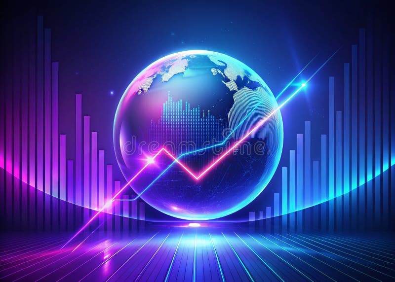 Visualizing Financial Prosperity Abstract Growth Chart with Glowing Orb ...