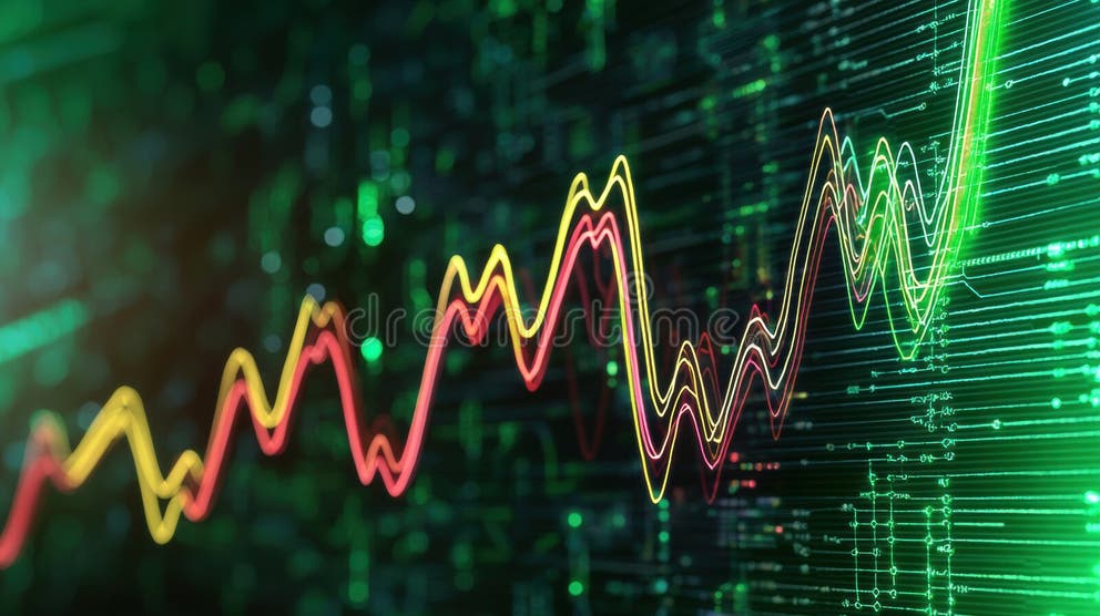 Visualizing Fluctuating Trend Data in Vibrant Digital Form Stock ...