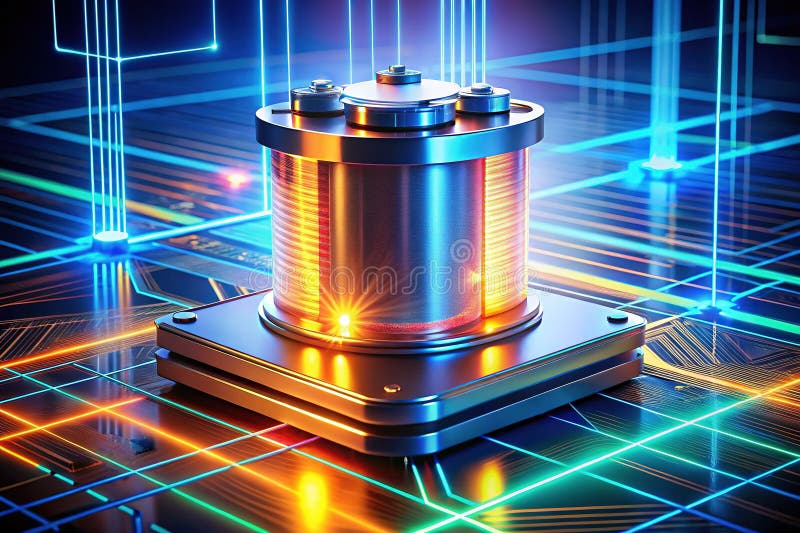 Visualizing a Fully Charged Battery a 2D Rendering of Electrical Energy ...