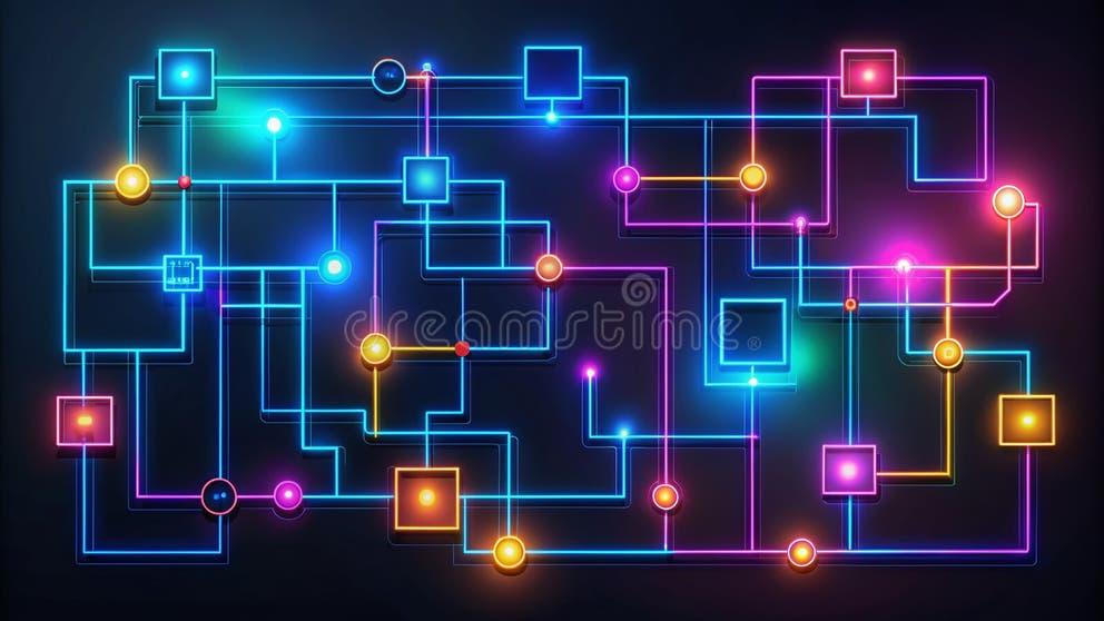 Visualizing the Future of Data Flow a Futuristic Flowchart Design for ...