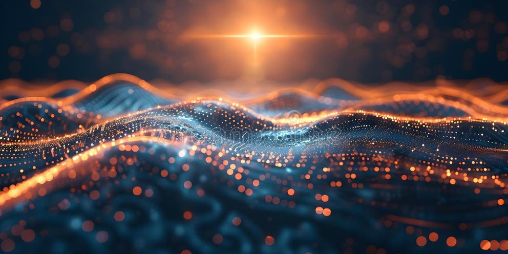 "Visualizing the Future: Digital Waves, Neural Connections, and Quantum Computing". Concept ...