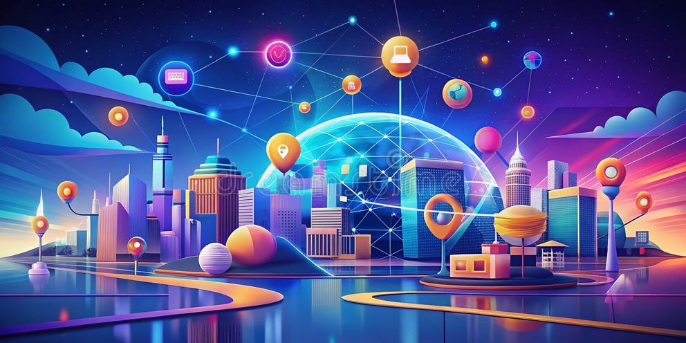 Visualizing the Future of Global Connectivity a Futuristic Abstract ...