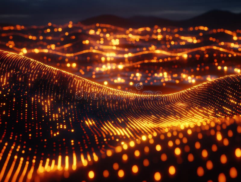 Visualizing the Global AI Network an Interconnected System of Glowing Binary Code Nodes ...