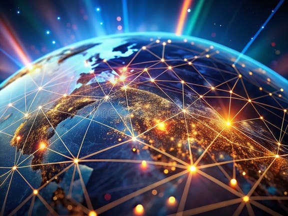Visualizing Global Data Flow an Isometric 3D Illustration of ...