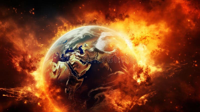 Visualizing Global Environmental Crisis with a Burning Planet Earth in ...