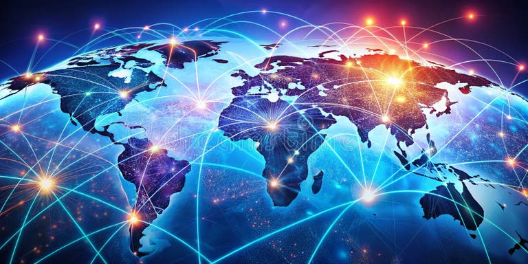 Visualizing Global Interconnectivity an Abstract World Map Depicting ...