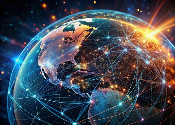 Visualizing Global Interconnectivity a 3D Globe Depicting Complex ...