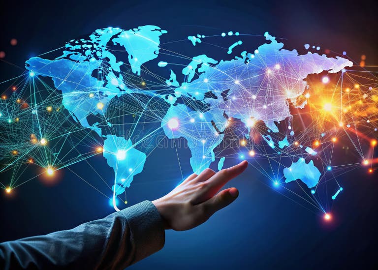 Visualizing Global Interconnectivity a Detailed Digital World Map ...