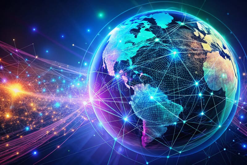 Visualizing Global Interconnectivity a Futuristic AIPowered World Map ...