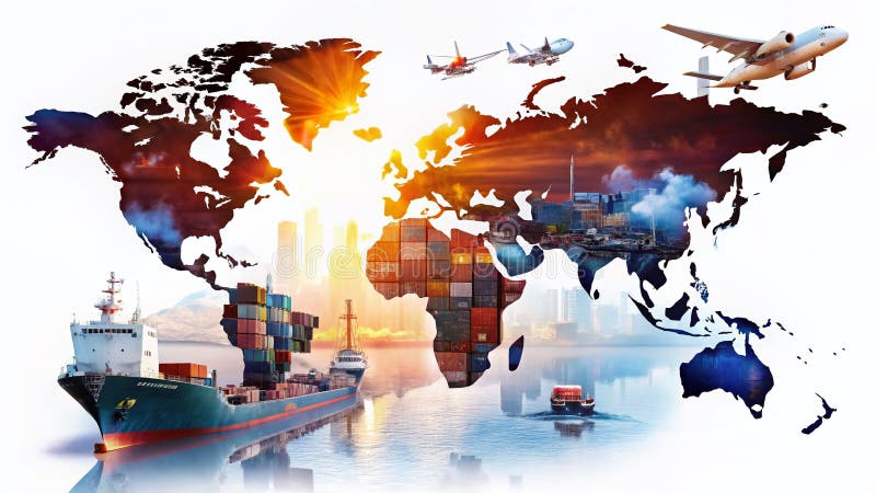 Visualizing the Global Logistics Network a DoubleExposure World Map ...