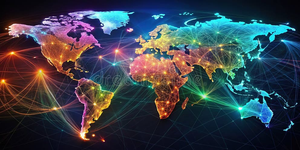 Visualizing Global Network Connectivity a Dynamic World Map of Interconnectedness Stock ...