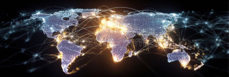 Visualizing a Global Online Shopping Network with a Glowing Digital ...