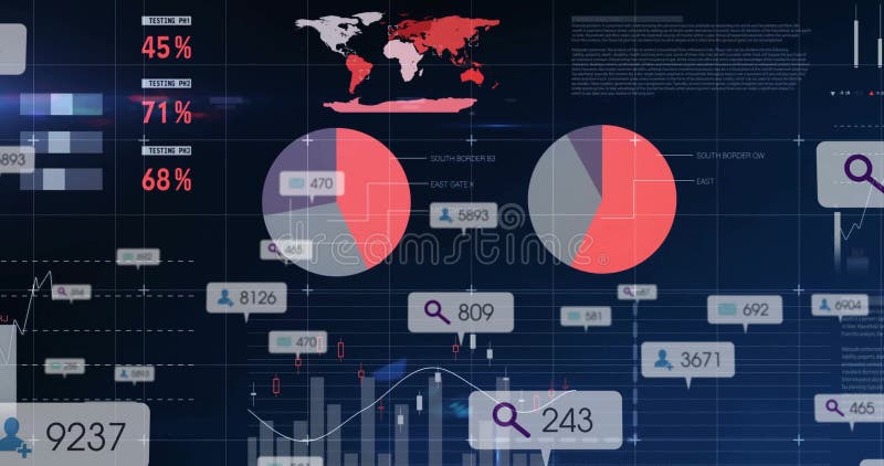 Visualizing Global Statistics with Graphs and Charts for Data Analytics Animation Stock Footage ...