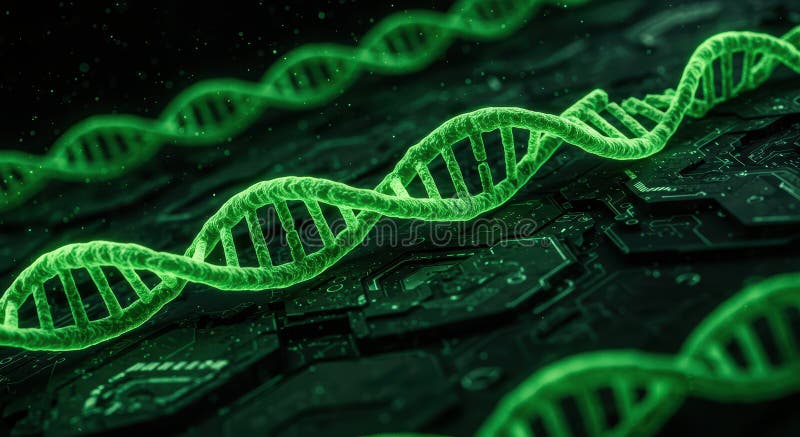 Genetic Code in Cyberspace stock illustration. Illustration of coding ...